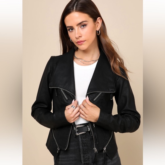 Lulus | Jackets & Coats | Lulus Black Vegan Leather Jacket | Poshmark